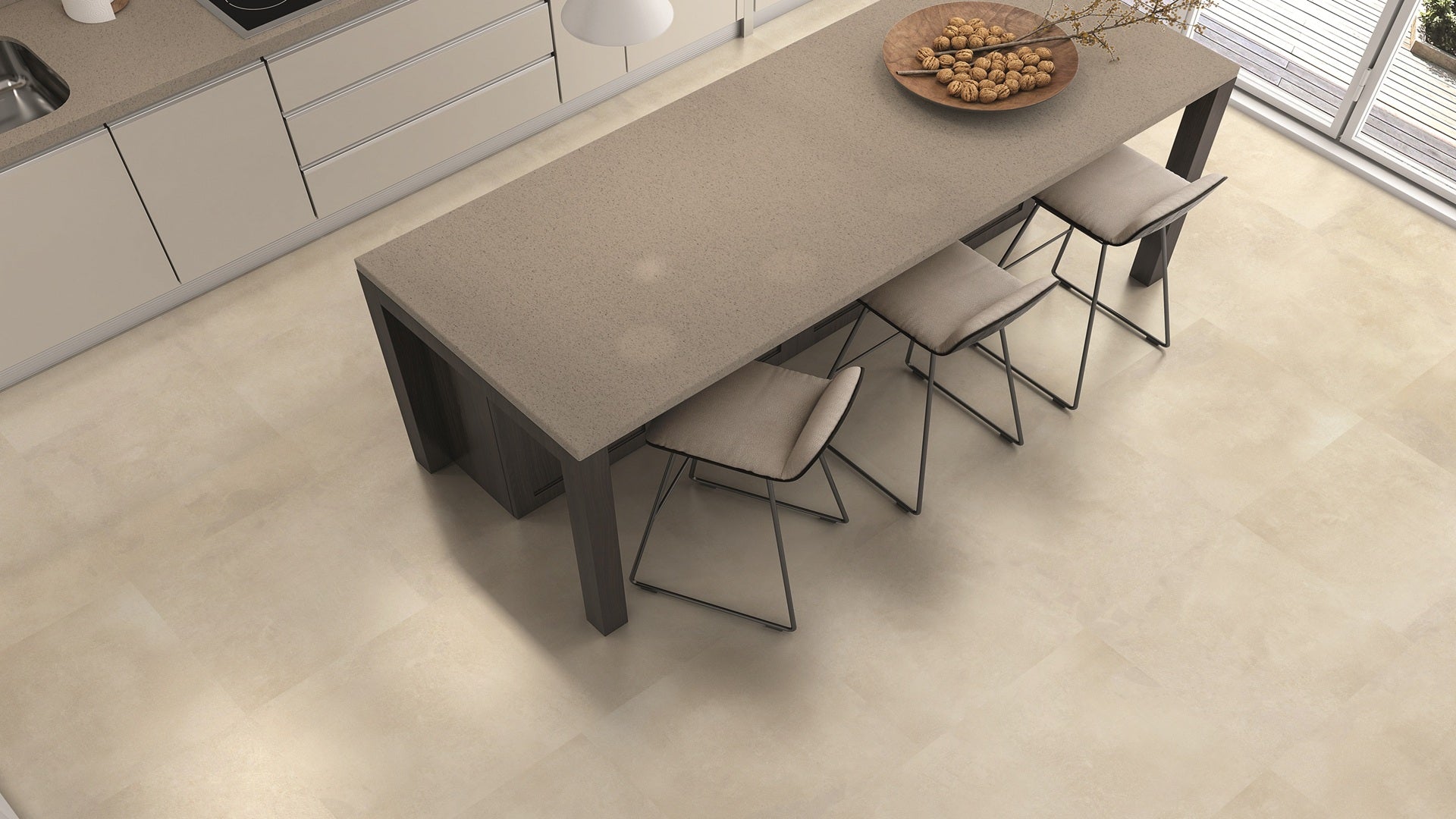 Modern Large Cream Cement Effect Porcelain Tiles